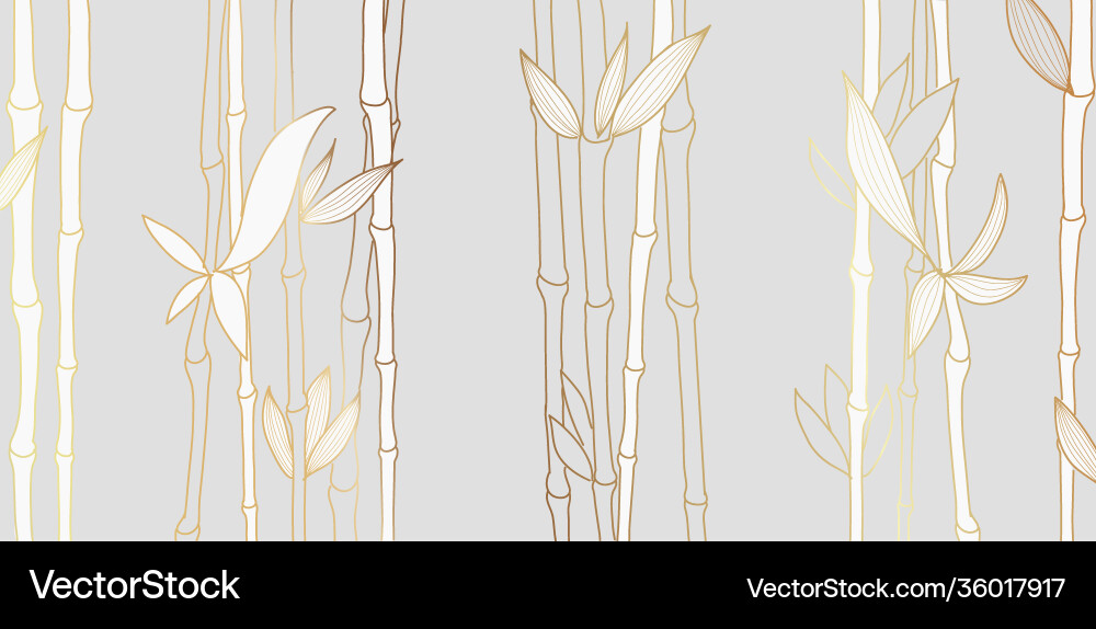 Luxury wallpaper design with golden bamboo Vector Image