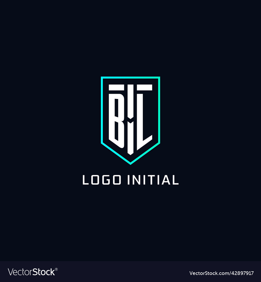 Monogram bl logo shield shape geometric style Vector Image Monogram bl logo shield shape geometric style Vector Image