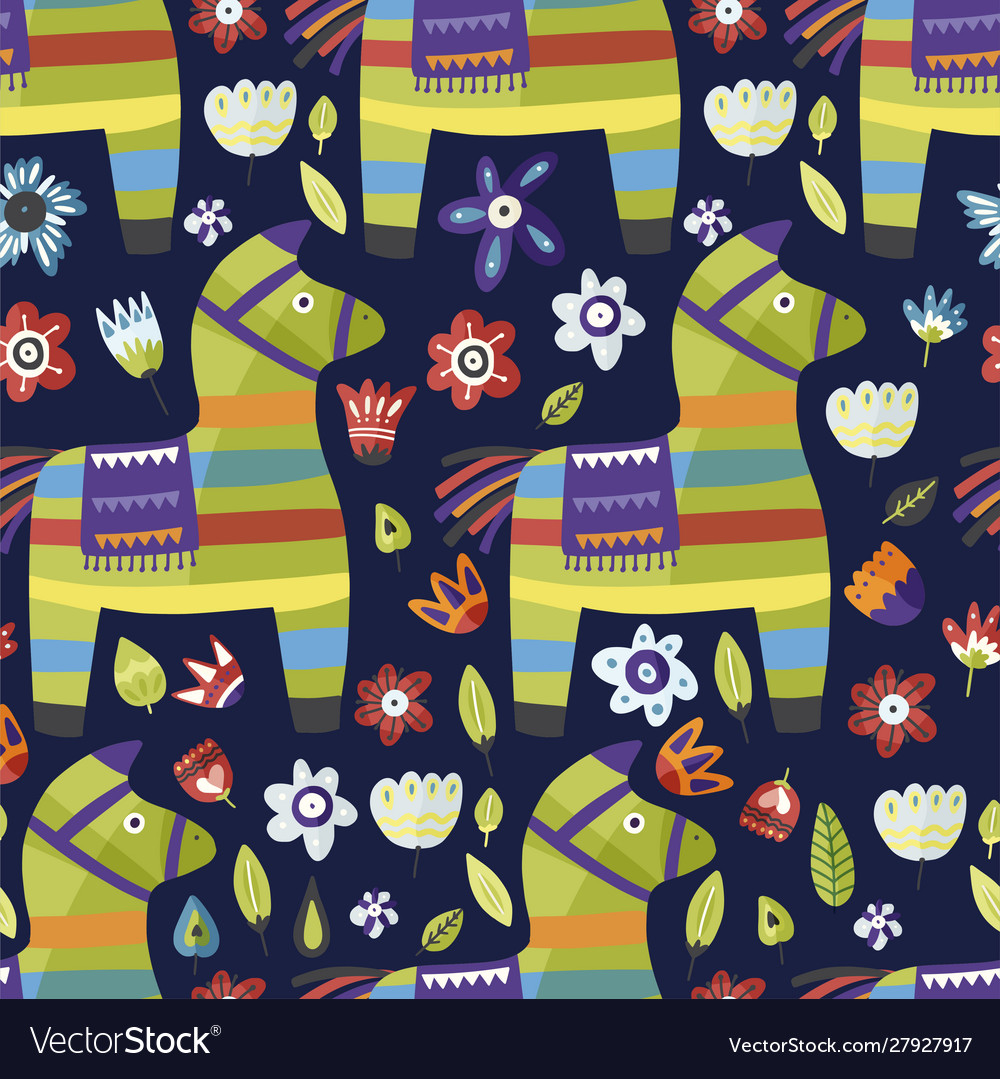 Pinata flat seamless pattern Royalty Free Vector Image