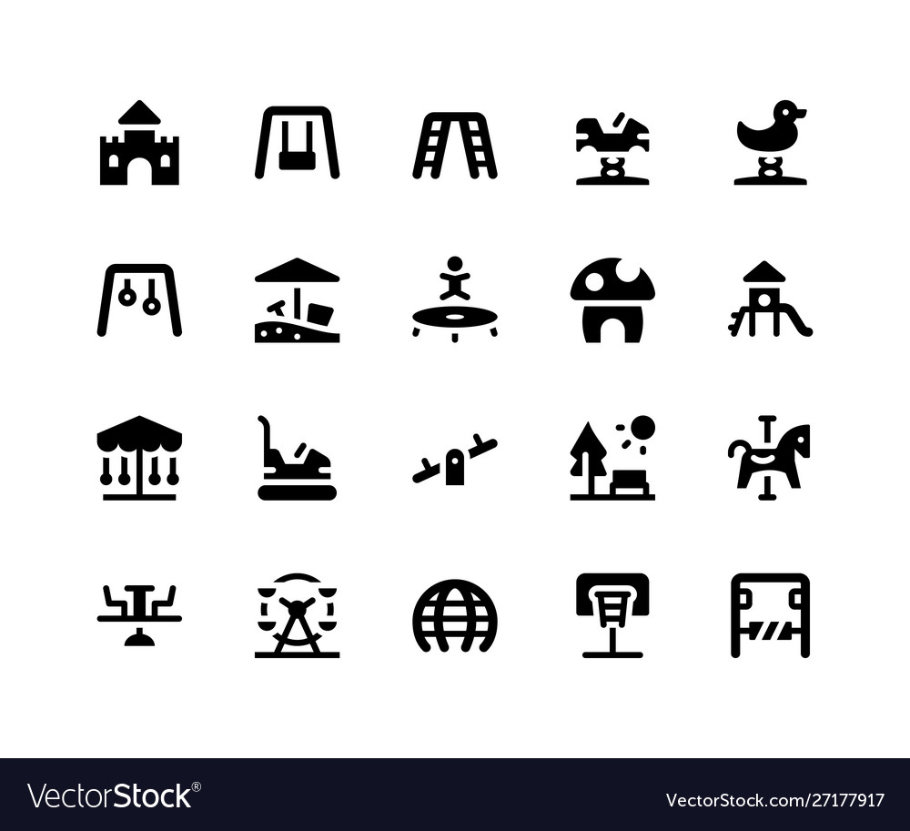 Playground glyph icons Royalty Free Vector Image