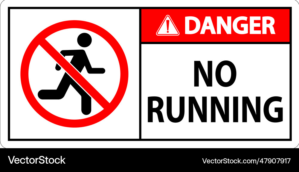 Prohibition sign no running symbol Royalty Free Vector Image