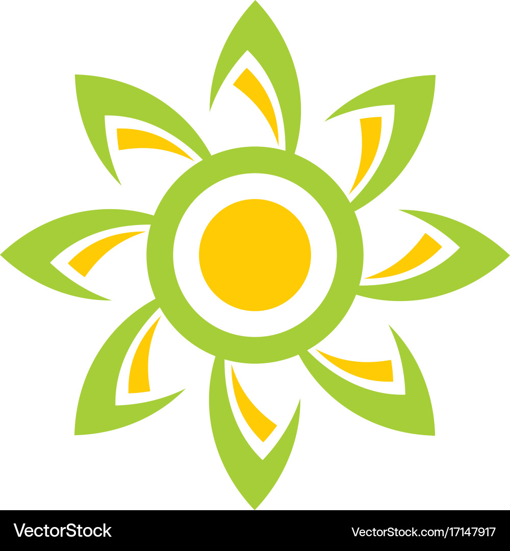Sun flower abstract beauty logo Royalty Free Vector Image
