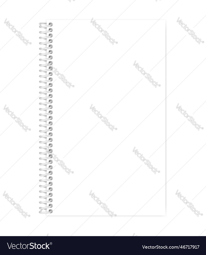 Wire bound empty white note book legal paper Vector Image Wire bound empty white note book legal paper Vector Image