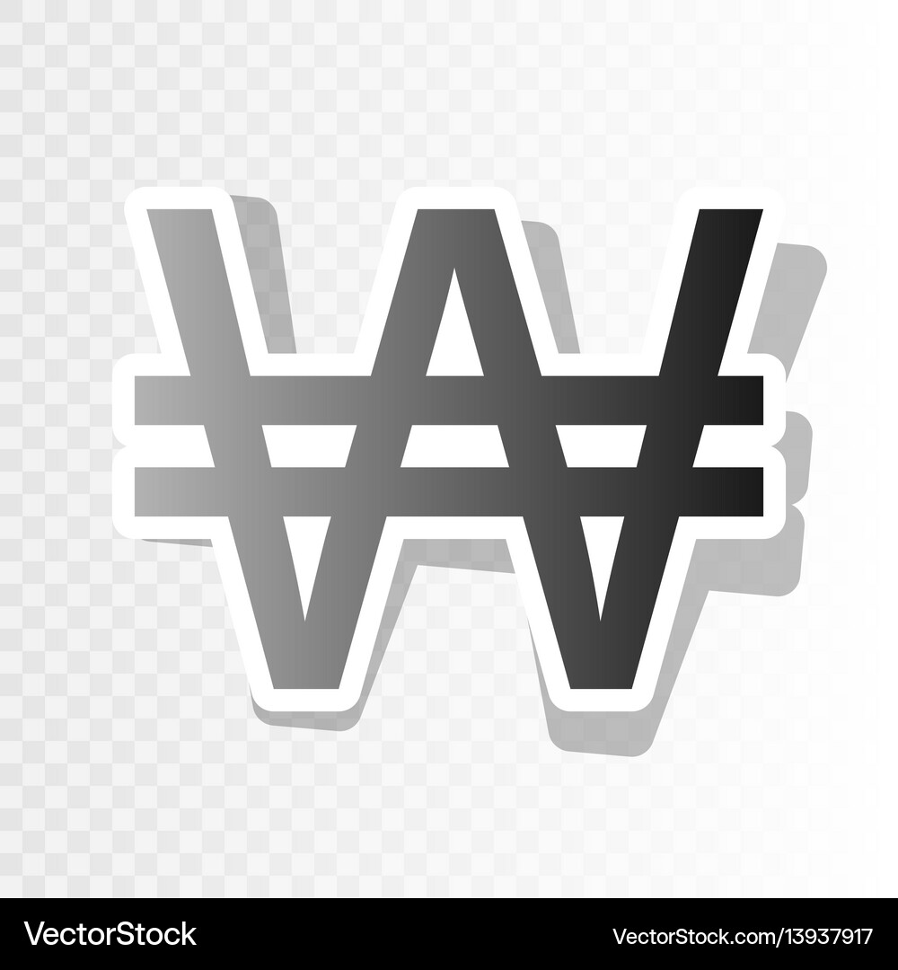 Won sign new year blackish icon Royalty Free Vector Image