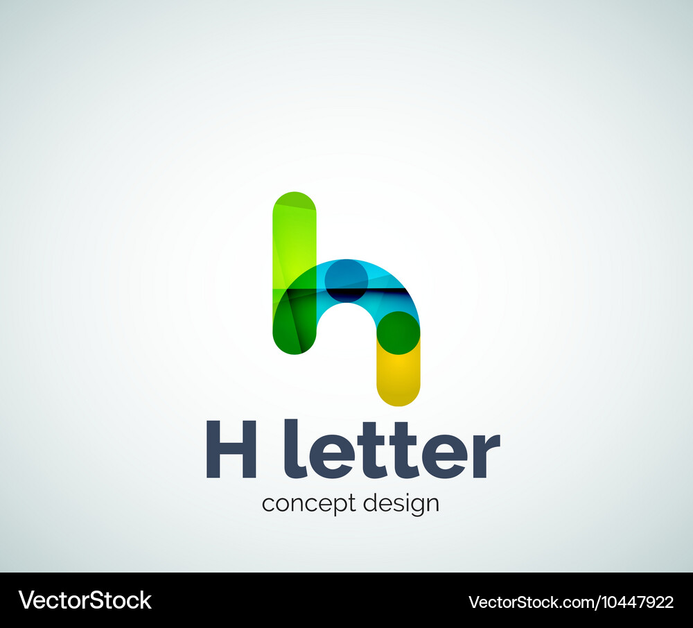 Abstract h geometric letter logo template Vector Image