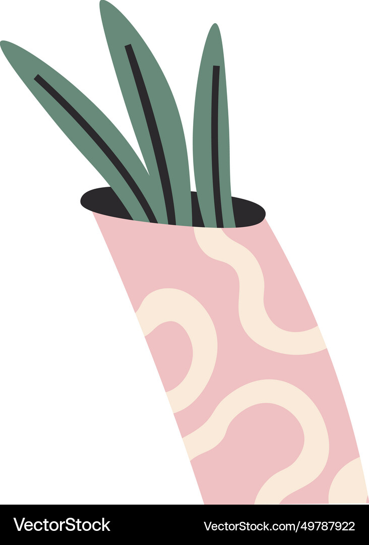 Abstract vase with plants Royalty Free Vector Image
