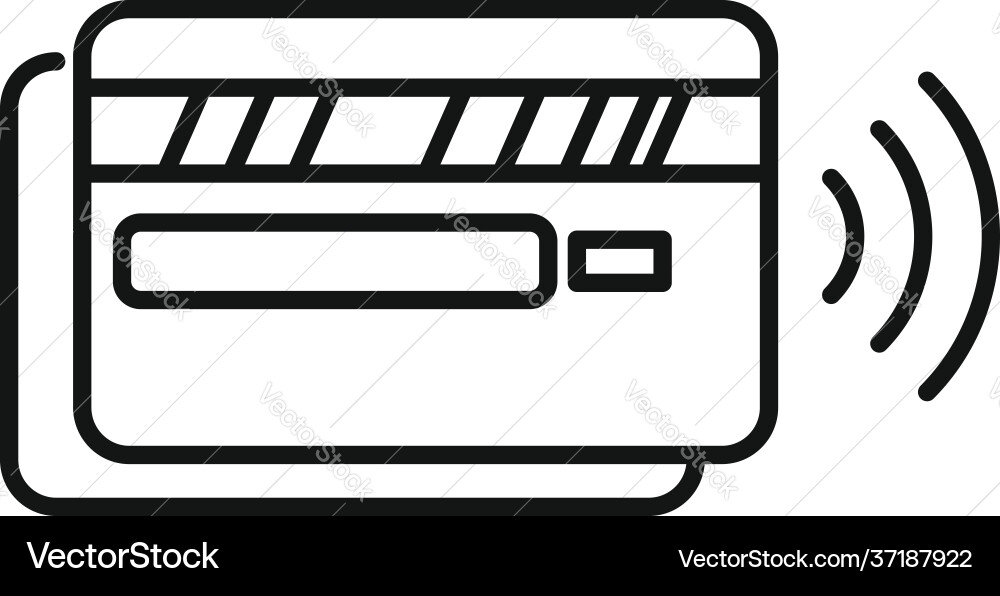 Bank card remote control icon outline style Vector Image