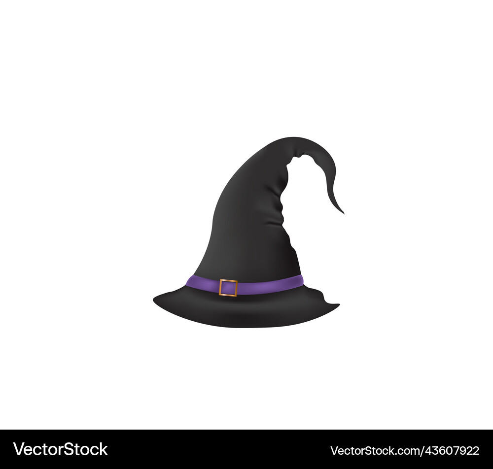 Black witch hat for parties Royalty Free Vector Image