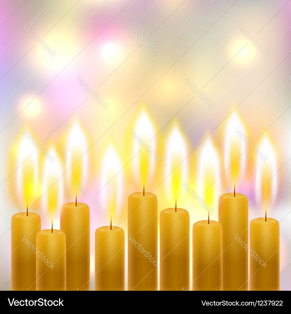 Burning candles Royalty Free Vector Image - VectorStock