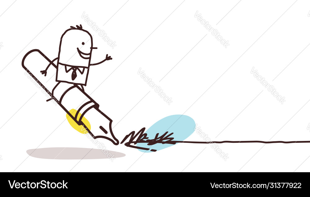 Businessman signing up Royalty Free Vector Image