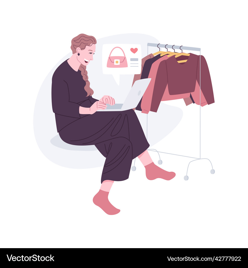 Choosing clothes online isolated cartoon Vector Image