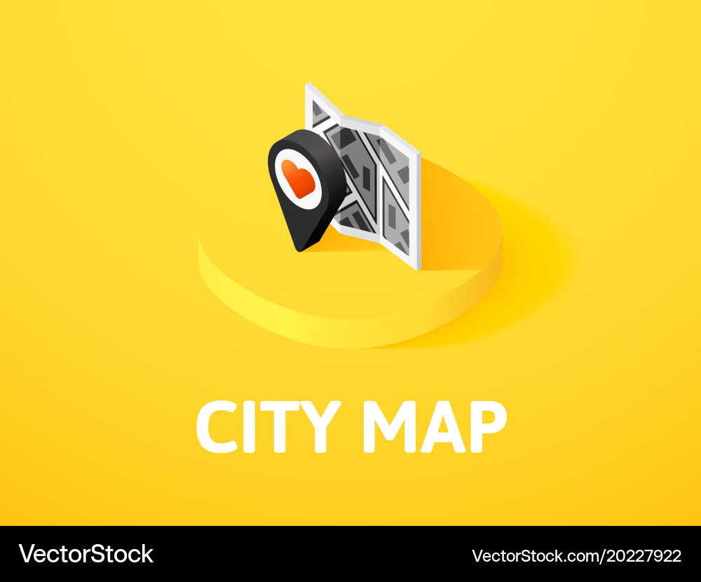 City map isometric icon isolated on color Vector Image