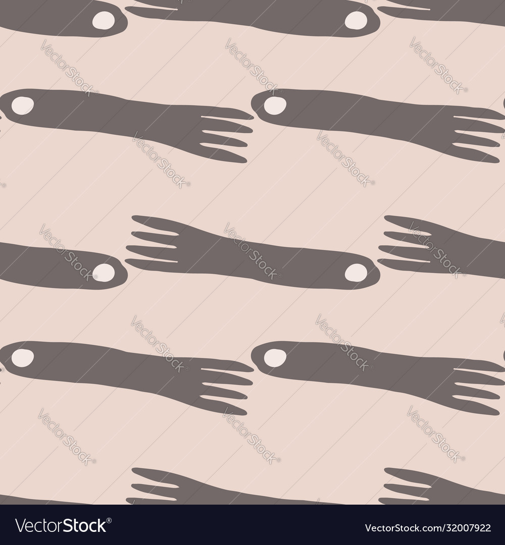 Creative fork seamless pattern on pink background Vector Image