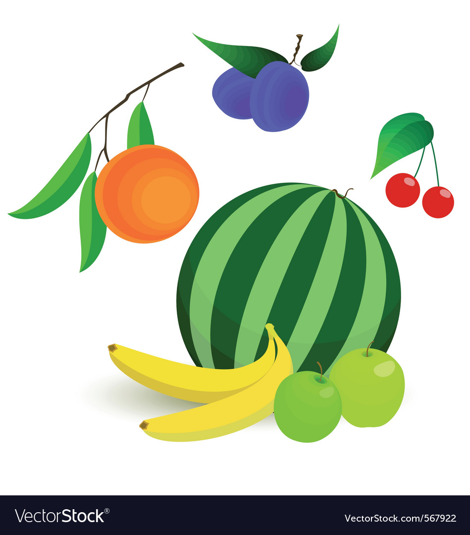Fruit set Royalty Free Vector Image - VectorStock