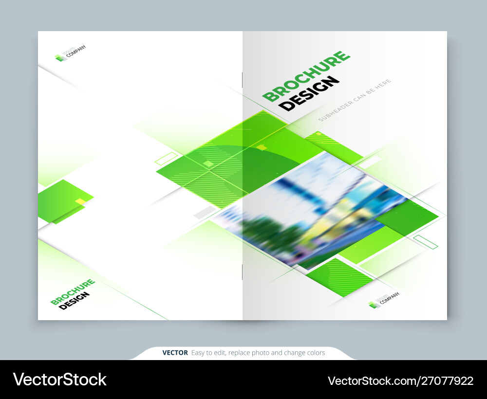 Green brochure cover template layout design Vector Image