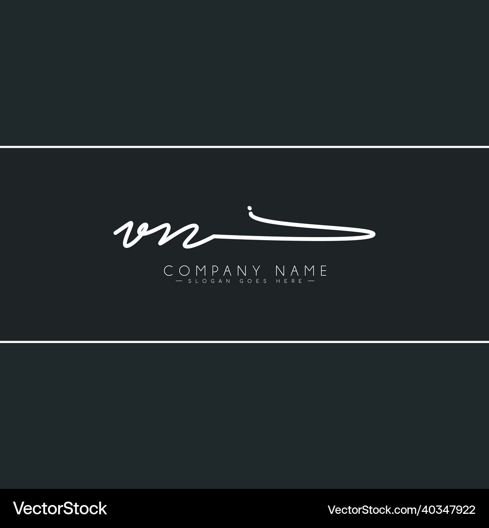Initial letter vn logo - handwritten signature Vector Image