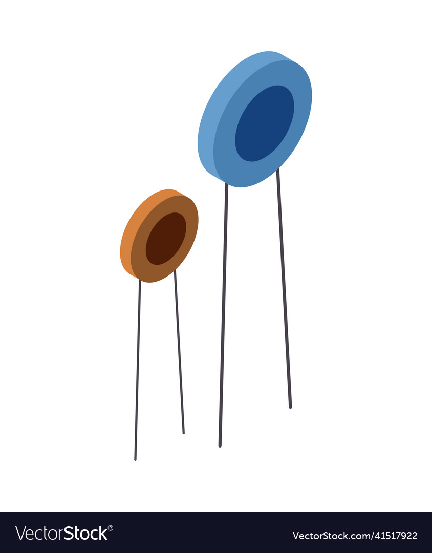 Isometric semiconductor elements Royalty Free Vector Image