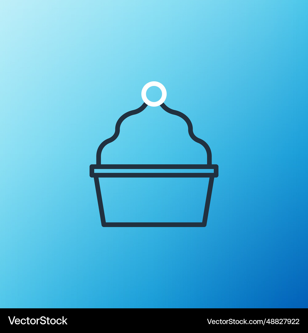 Line cake icon isolated on blue background happy Vector Image
