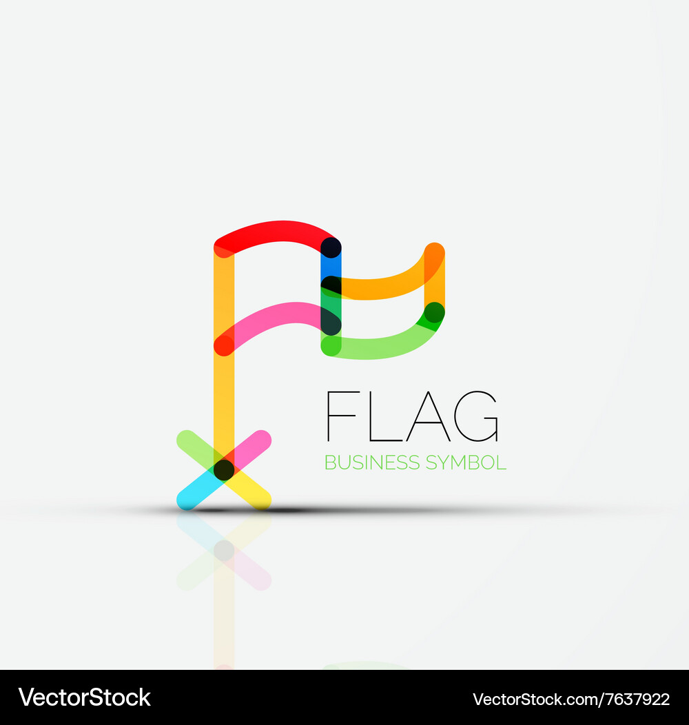 Logo flag abstract linear geometric business icon Vector Image