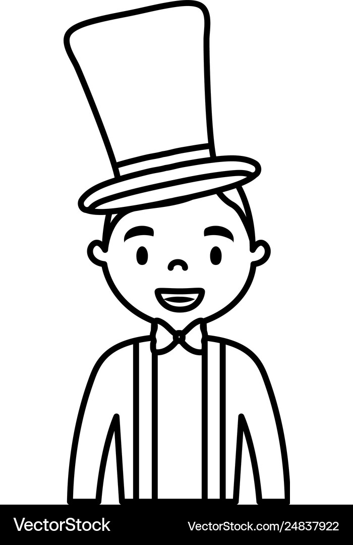 Magincian circus avatar character Royalty Free Vector Image