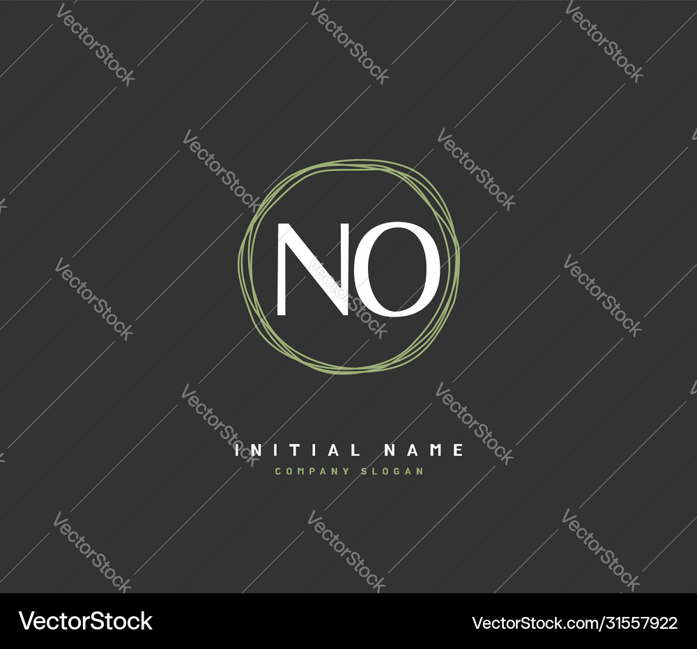N o no beauty initial logo handwriting logo Vector Image