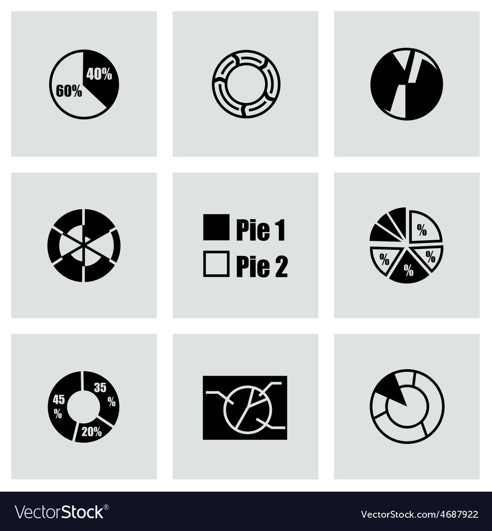 Pie chart icon set Royalty Free Vector Image - VectorStock