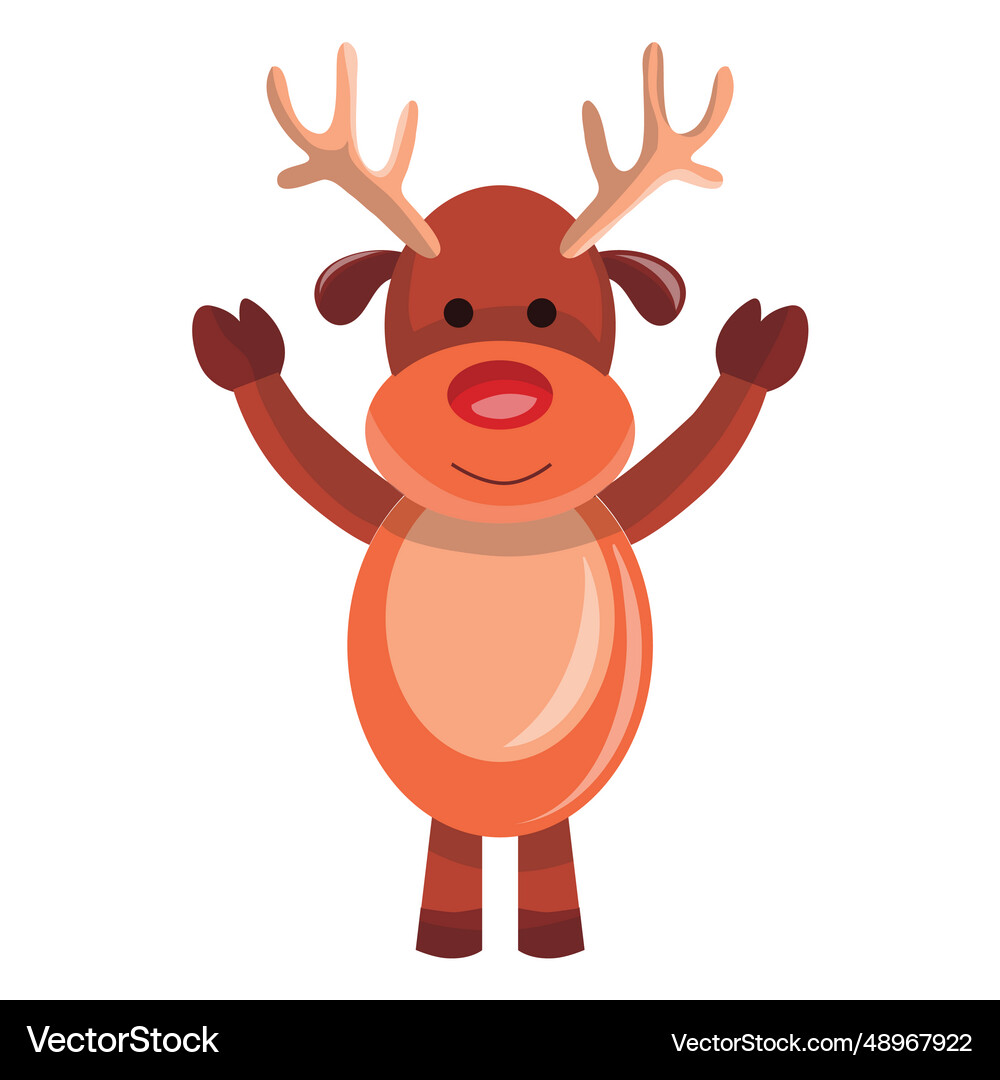 Reindeer cartoon waving hello 74 Royalty Free Vector Image