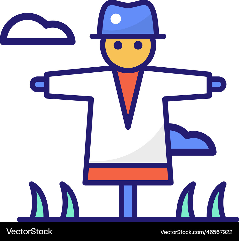 Scarecrow fill outline icon style Royalty Free Vector Image