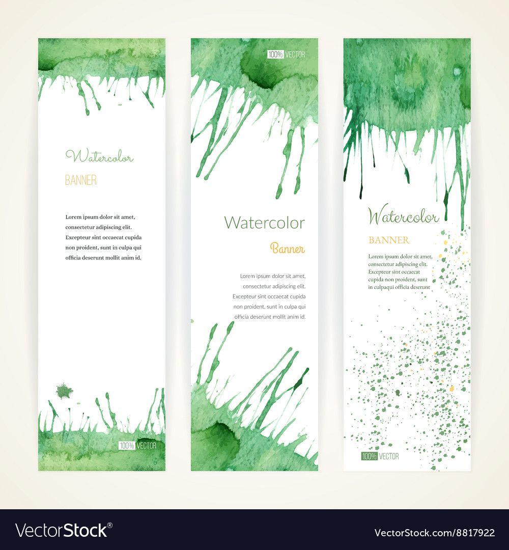 Set watercolor banners Royalty Free Vector Image