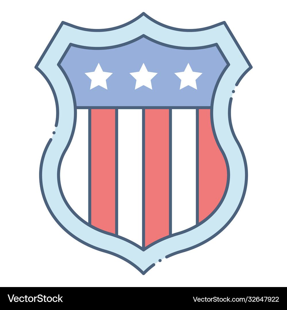Shield with usa flag united state independence Vector Image