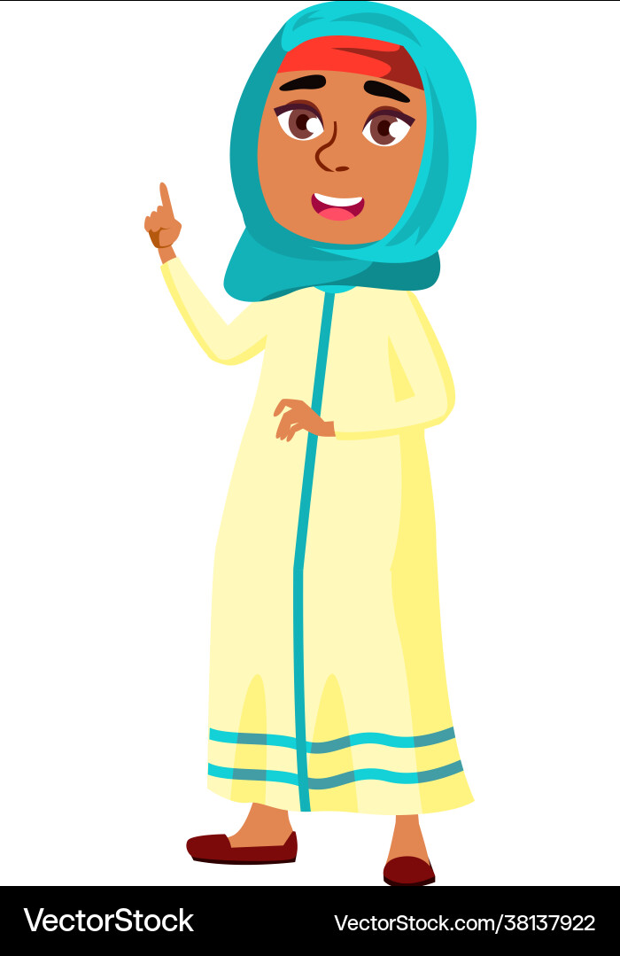 Smart islamic girl has idea about place Royalty Free Vector
