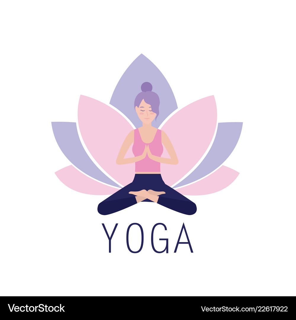 Woman practice harmony yoga exercise Royalty Free Vector