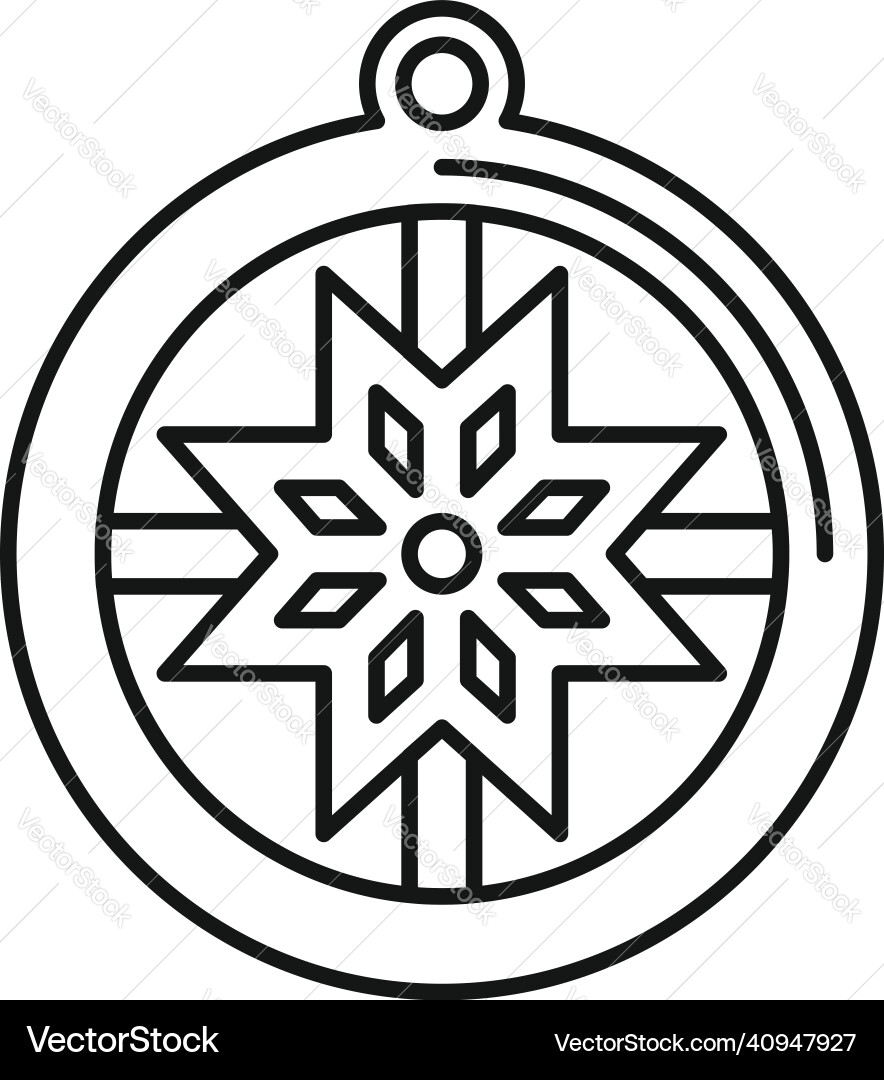 Amulet icon outline hand japan Royalty Free Vector Image