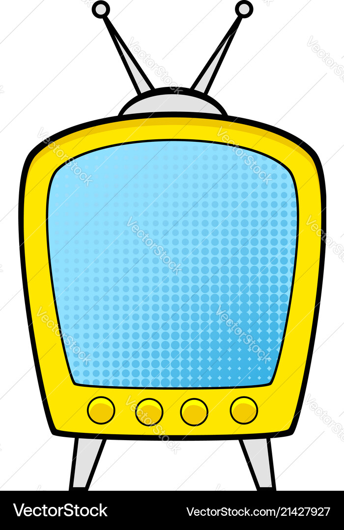 Bright tv set in pop art retro comic style Vector Image