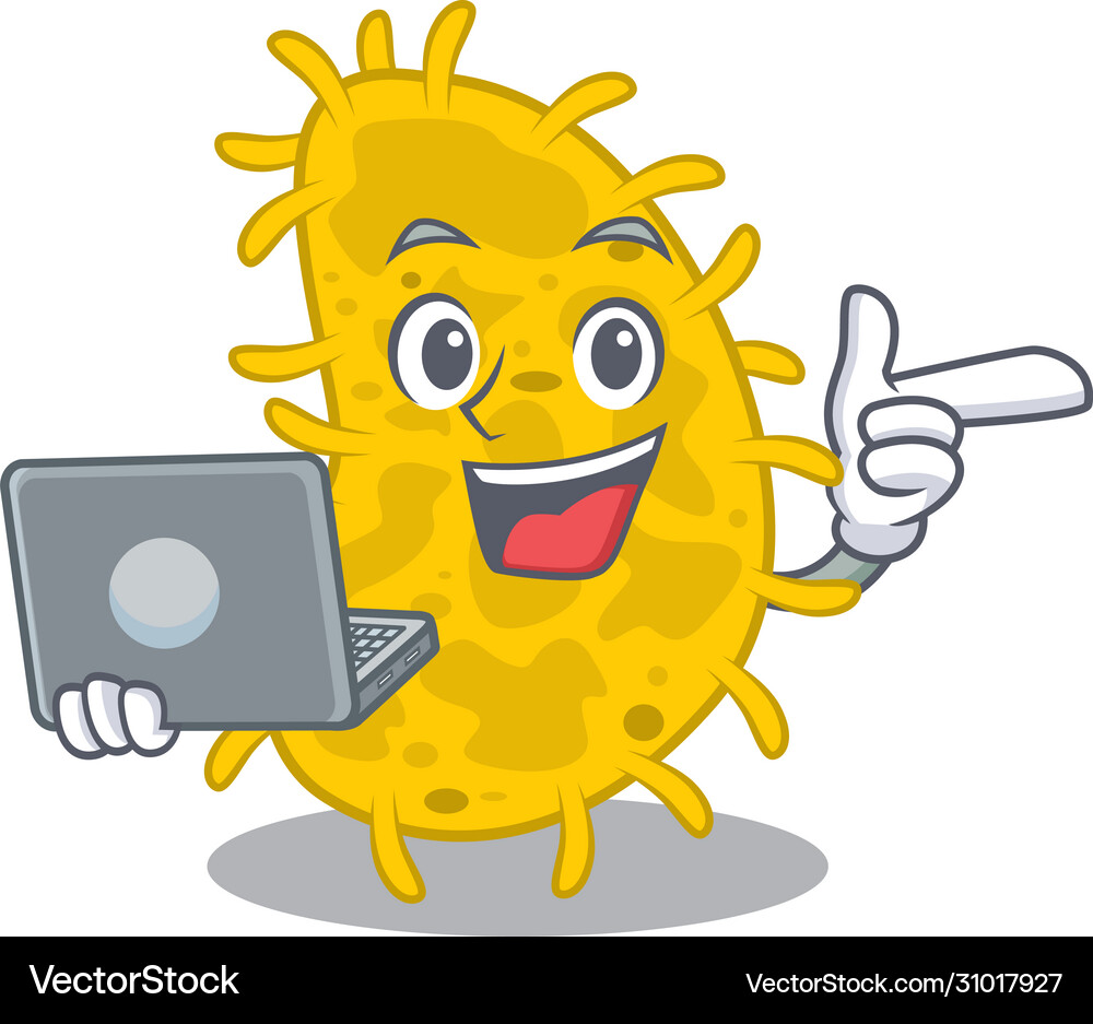 Cartoon character bacteria spirilla clever Vector Image