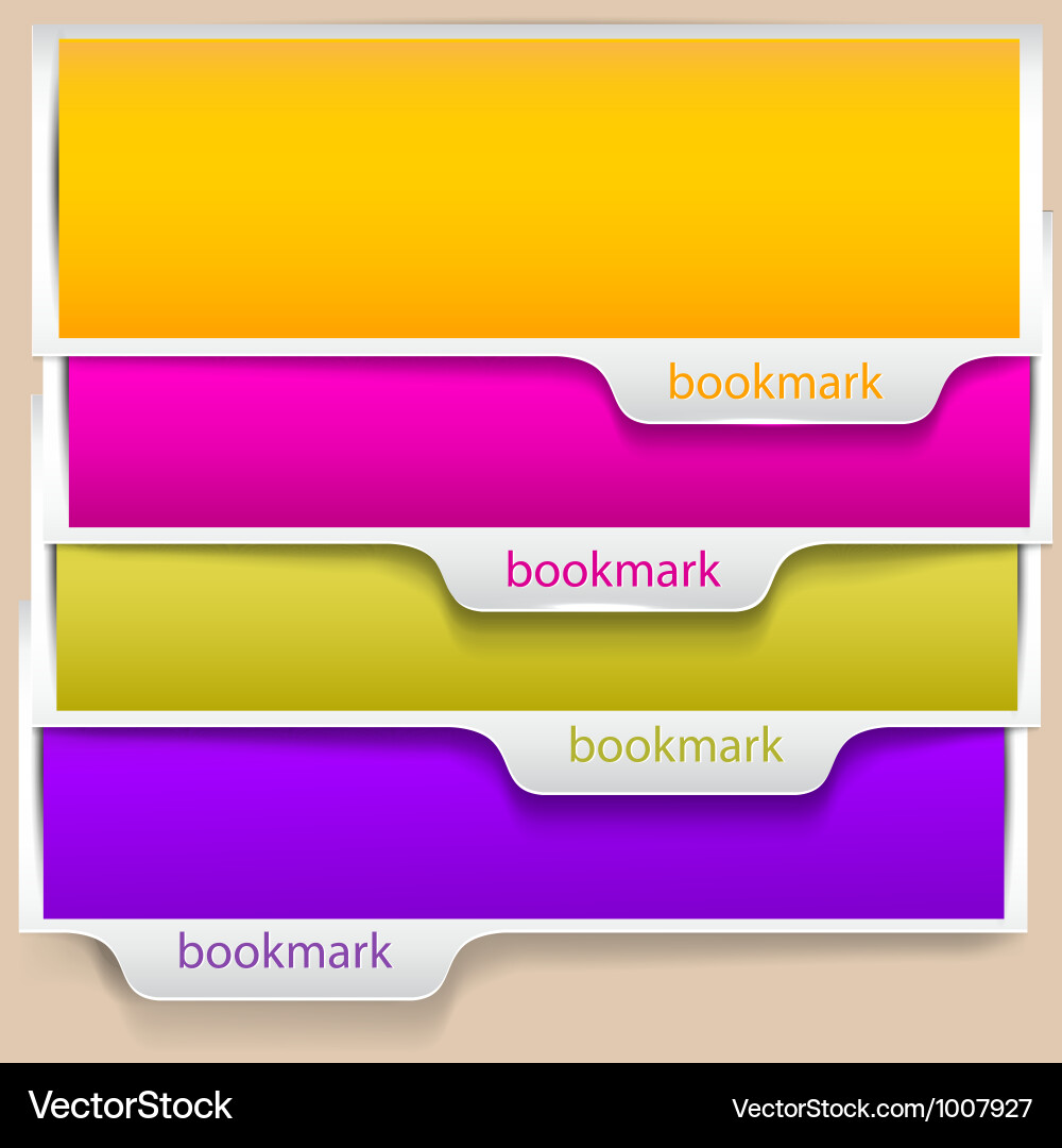 Colorful bookmarks and banners with place for text