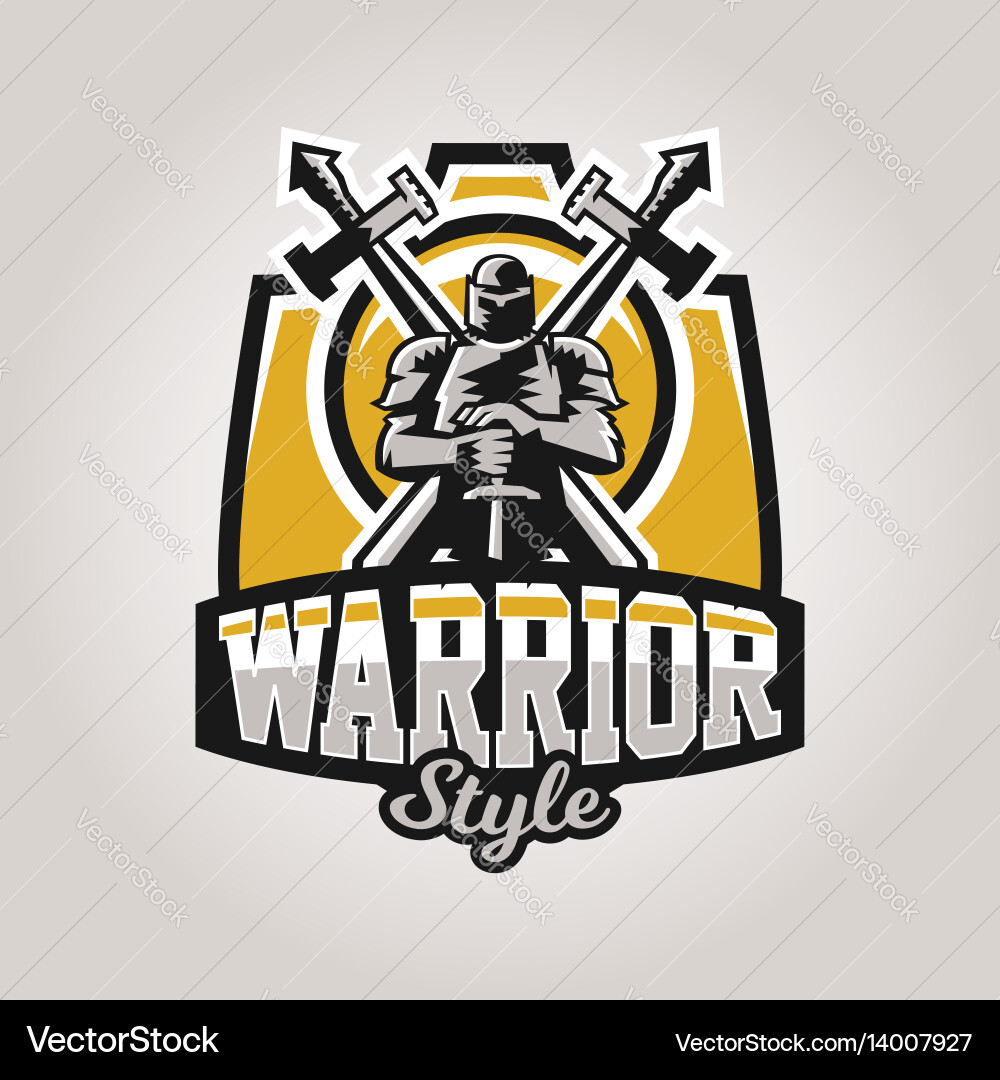 Colorful logo emblem a knight on background Vector Image