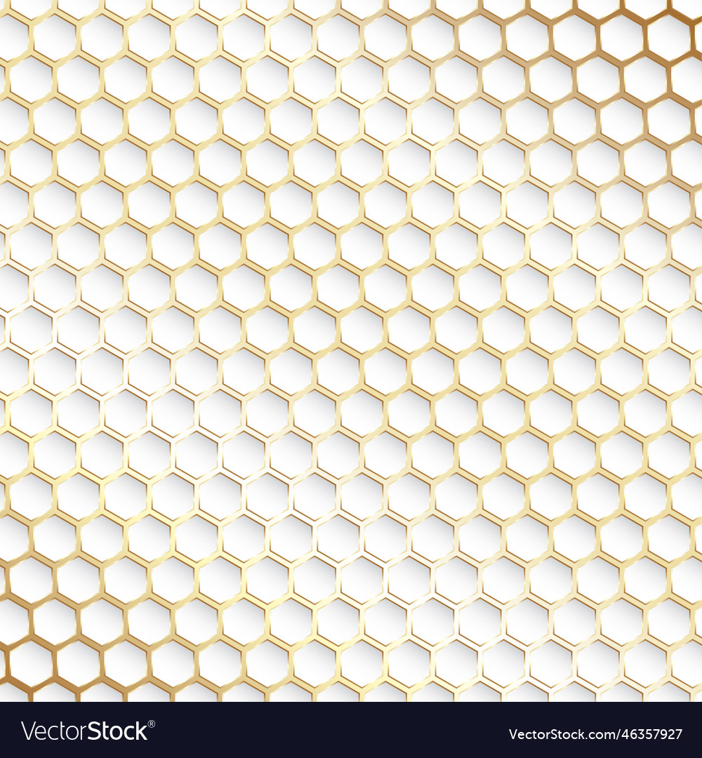 Decorative gold and white hexagonal pattern Vector Image