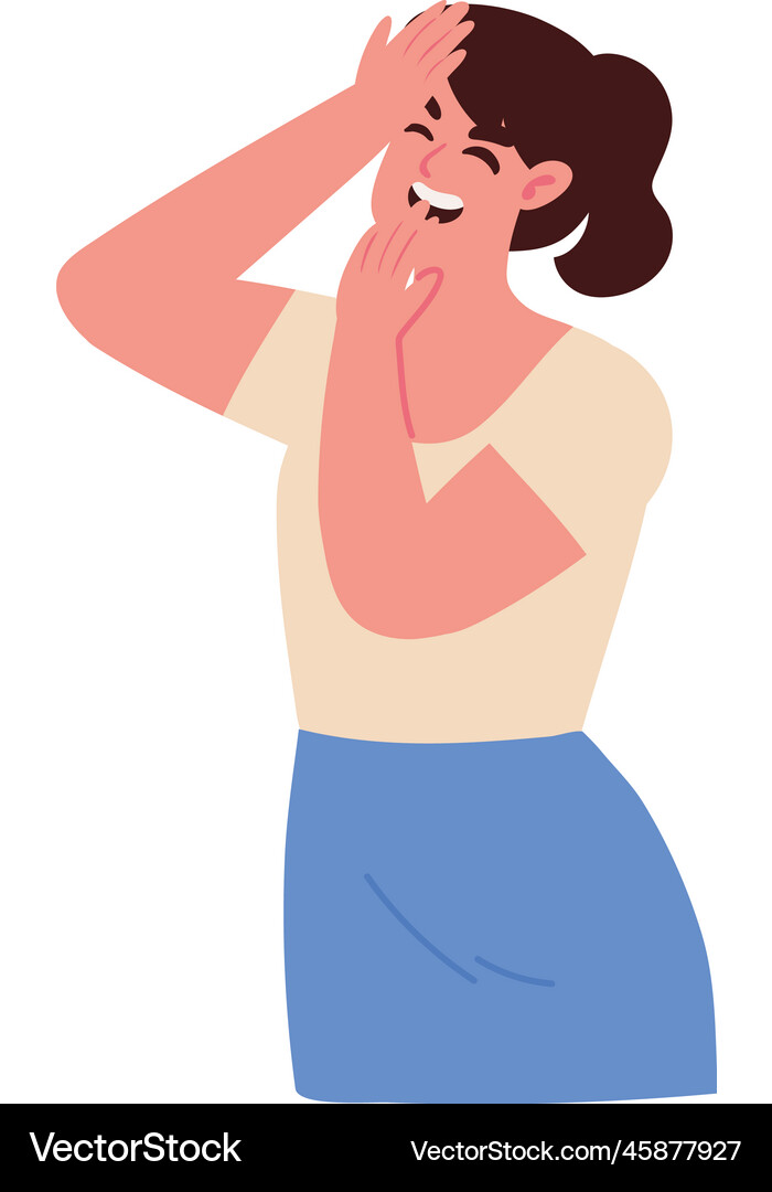 Girl character laughing Royalty Free Vector Image