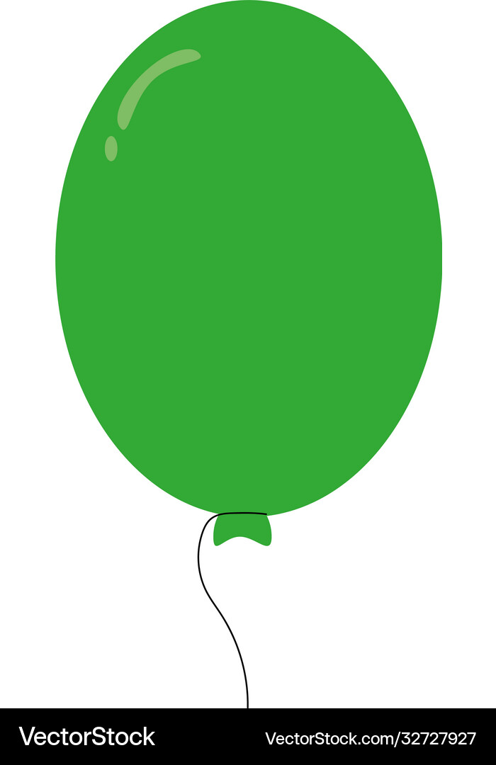 Green balloon in a flat style single graphic Vector Image