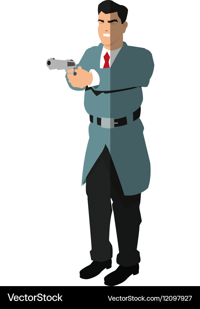 Isolated man cartoon with gun design Royalty Free Vector