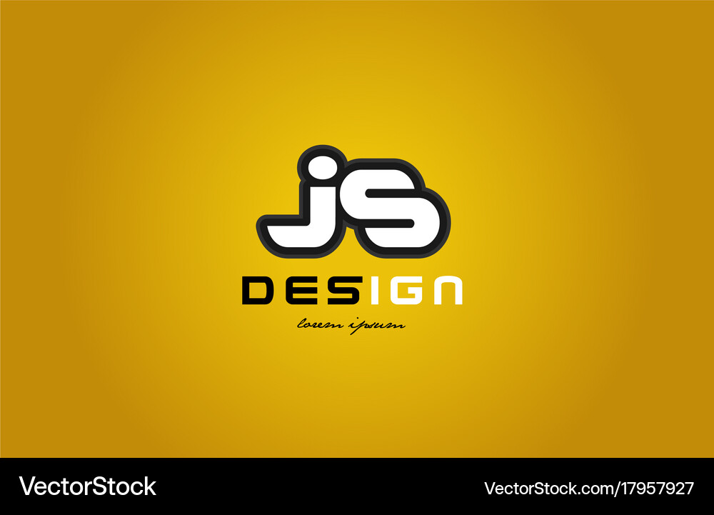 Js j s alphabet letter combination digit white Vector Image