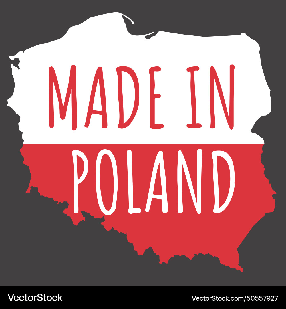 Made in poland sticker label logo Royalty Free Vector Image