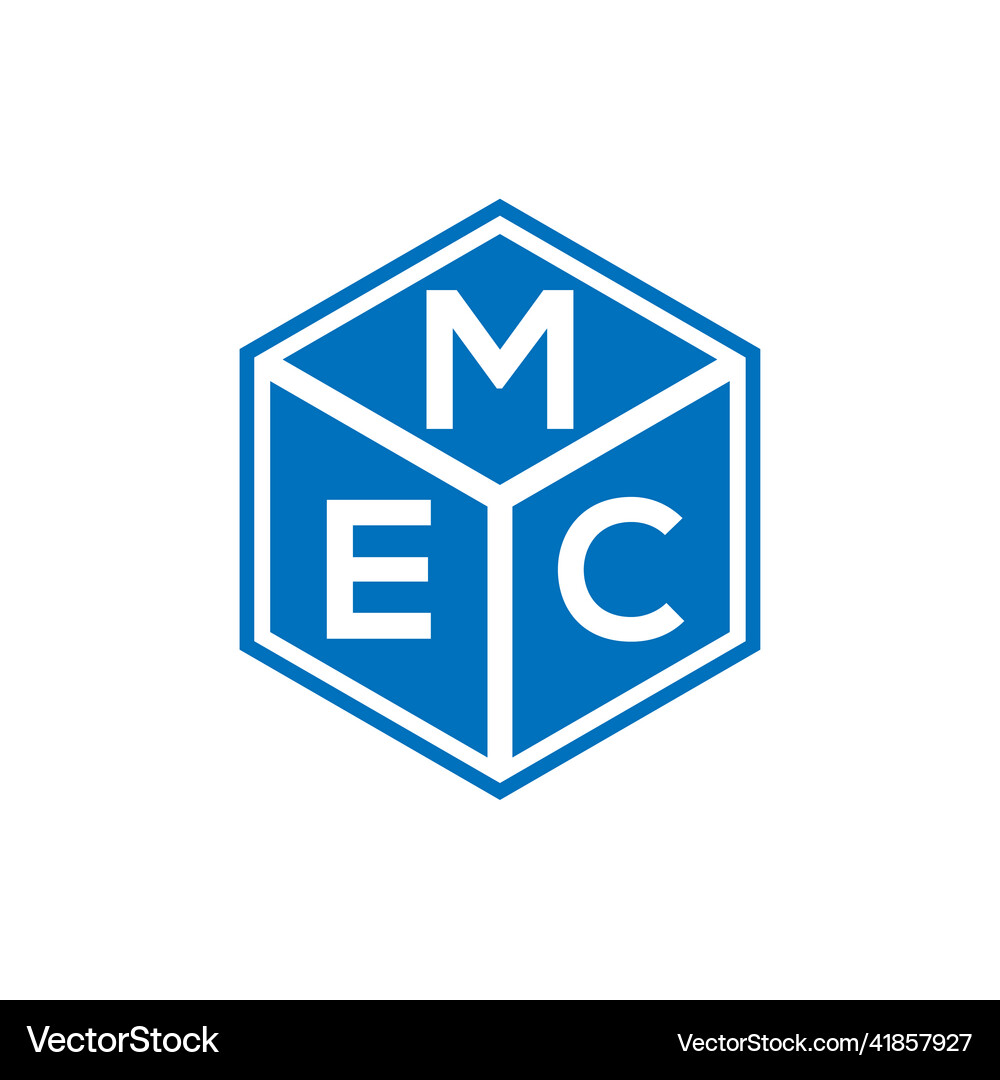 Mec letter logo design on black background Vector Image
