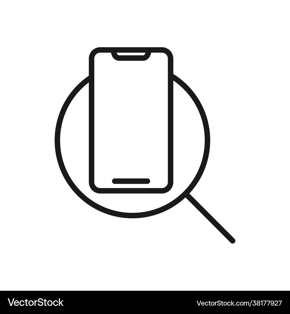 Mobile phone search icon design phone icon Vector Image