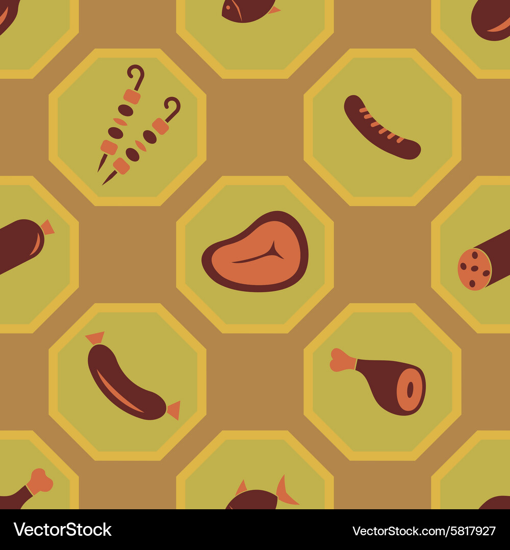 Seamless abstract background with meat products Vector Image