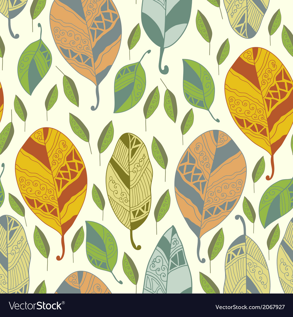 Seamless pattern with abstract leaf Royalty Free Vector