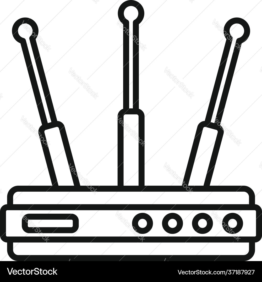 Wifi router icon outline style Royalty Free Vector Image