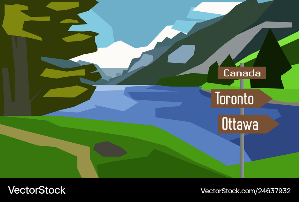 Canada map country infographics sign Royalty Free Vector