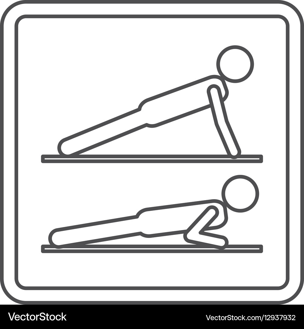Contour square shape with pictograph man in push Vector Image